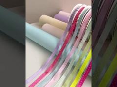 Polyester-Doppelseitiges Polka-Dot-Band 1cm/18m, perfekt für handgemachte DIY-Verpackungen, Blumensträuße und Schleifendekoration