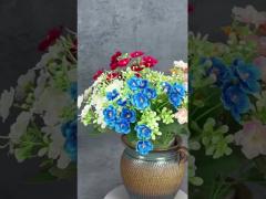 시뮬레이션 꽃 진주 크라이잔테움 펀들 작은 데이지 결혼식 가정 장식 국경 횡단 가짜 꽃 장식 도매 조립