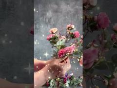 21 Diamond Roses, 7-Fork Autumn Rose Bundle Decoration, Wedding Home Decor, Fake Flowers