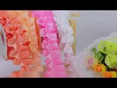 Folded pearls, solid color lace bouquet packaging, ribbon flower shop, flower decoration, ribbon wrapping, fabric lace edging