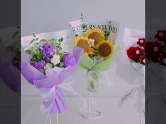 Cross border popular handmade crochet carnation knitting yarn flower rose gift box Mother's Day finished bouquet gift