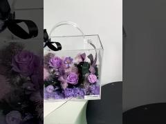 아크릴 휴대용 꽃꽂이 상자, 생화 부케, 꽃 예술 포장 상자, DIY 재료 방수 투명 고급 기념품 선물 상자