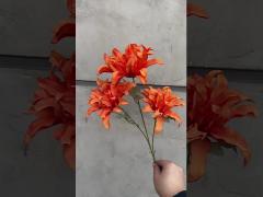 결혼식 시뮬레이션 꽃, 세 머리 보라색 오키데이, 결혼식 홀 꽃, 가정 장식, 실크 꽃, 사진, 장식, 꽃다발