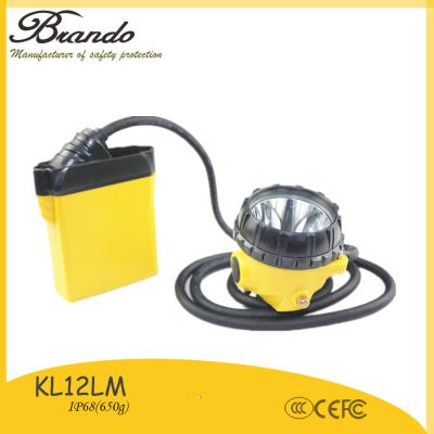China BRANDO KL12LM led cap lamp rechargeable battery with waterproof IP68 for miner work for sale