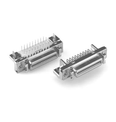 China Right angle boardmount receptacle connector 3M N102A0-52B2PC with screw lock and ground lock options for sale