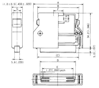 China EMI shielded cable mount socket 3M P50-060-DDS-EA compatible with 28 or 30 AWG discrete wire cables for sale