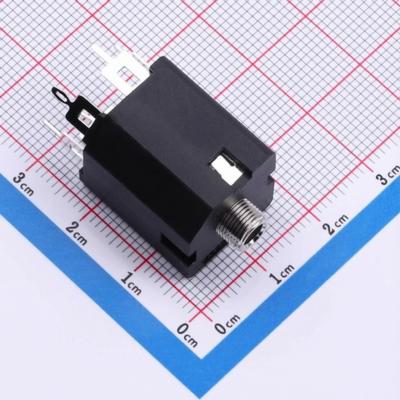 China Panel Mount 3.5mm Vertical Jack Connector Amphenol ACJS-MV35-5 Suitable for 1.15mm Thickness Panels for sale