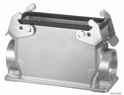 China High profile heavy duty connector housing with IP65 protection and two cable entries Amphenol C14610N0246002 for sale