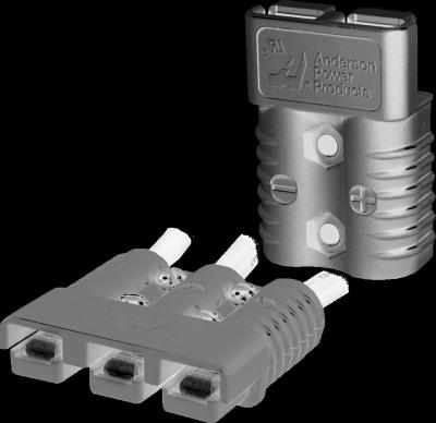 China Compact robust Anderson Power 3-6036P1 connector with polycarbonate housing and keyless black option for sale