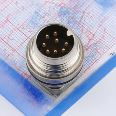 China Panel mount socket connector CAZN M16-P8-GPF M18 European standard pin type PCB solder board design for sale