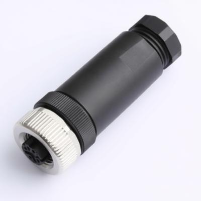 China Durable M12 Plastic Assembly Threaded Connection CAZN M12-S4D-PWAP9-BS Solder Wire PG9 Cable Entry Plug for sale