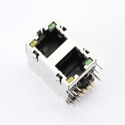 China Modular connector with LED indicators CAX RJ59B-2X1 LED SC data transmission and gold plated contacts for sale