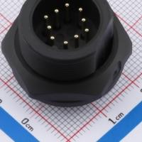 China Plastic Waterproof Connector CAZN E13T-P10-PPF Durable Threaded Lock Panel Mount Plug for PCB Board for sale