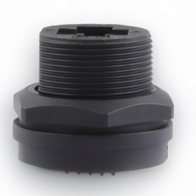 China Waterproof Plastic Connector Threaded Rear Panel Mount Socket CAZN E13T-FR6-PPF with CAT5e and CAT6a Support for sale