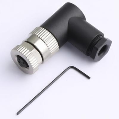 China M8 Series Plastic Assembled Connector CAZN M8-S3A-PLD05 Right Angle Socket Screw Thread Connection for sale