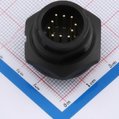 China board rear mounting plastic waterproof connector CAZN E13B-P10-PWF pin type solder wire connection snap fit design for sale