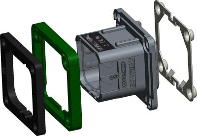 China composite nickel plated shell receptacle EATON 8MQ2S1M0D0G0 with silicone elastomer gasket and stainless steel nut plate for sale