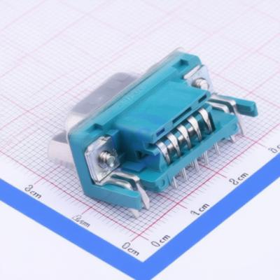 China Right Angle PCB Mount D Sub Connector with Copper Alloy Contacts 9 Position FOXCONN DT10123 M5W3 4F for sale