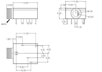 China no switch audio jack connector CUI SJ1-3513 low profile threaded design for electronic device integration for sale