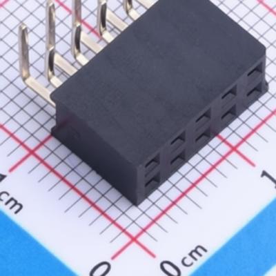 China 2.54mm pitch dual row header connector HCTL PM254-2-05-W-8.5 straight pin plastic height 8.5mm body length 12.7mm for sale