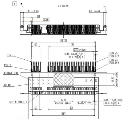 China Compact 67 Position Card Edge Connector JAE Electronics SM3ZS067U215AER1500 PCI Express M2 Compatible for sale
