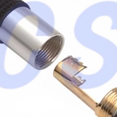 China Male Mini DIN 4 Connector L com BAC MD4M Gold Plated Brass Anodized Finish for Audio Video Projection for sale