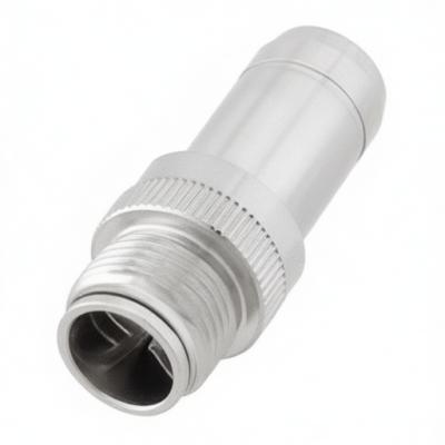 China Robust M12 8 pin X Code Male Connector L com M128XM MLD with Brass Nickel Plated Shell and Screw Nut for sale