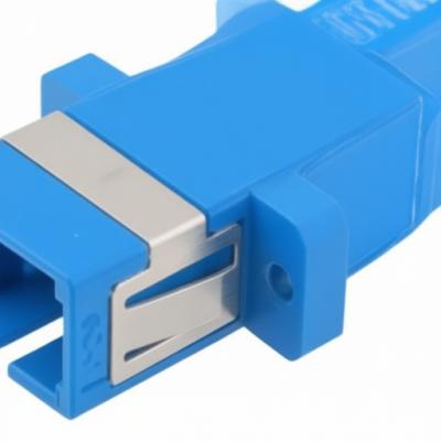 China SC Single Mode Coupler Flange with Zirconia Sleeve Blue Body and Dust Cap Panel Mount L-com FOA-912 for sale