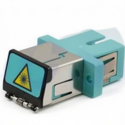 China External SC SC Simplex Fiber Optic Coupler Side Spring Shutter Aqua Flange L-com FOA-821-AQU for Secure Fiber Connections for sale