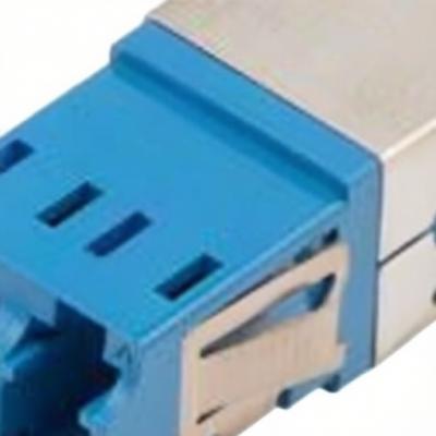 China Blue fiber optic shutter LC LC duplex translucent internal fiber coupler L-com FOA-812-BLU panel mount for sale