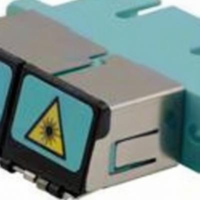 China SC SC duplex fiber optic coupler L-com FOA-823-AQU external type with side spring shutter and flange for sale