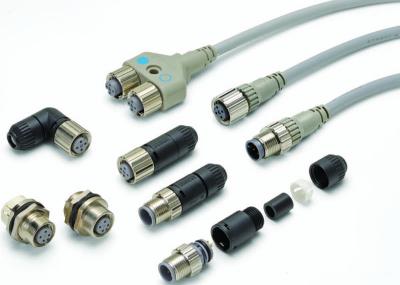 China Water resistant IP67 rated M12 connectors with UL certified cables and modular wiring OMRON XS2Z-11 for sale