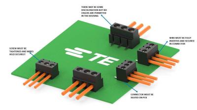 China PCB Terminal Block SMD Vertical Mount 180 Circuit Positions 2 to 12 TE Connectivity 2383942-4 for Solid and Stranded Wire for sale