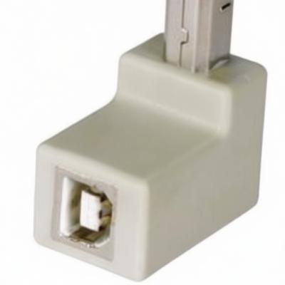 China Light Gray Molded PVC USB Adapter with 90 Degree Exit Featuring L-com UADBB90-1 USB Type B Connectors for sale