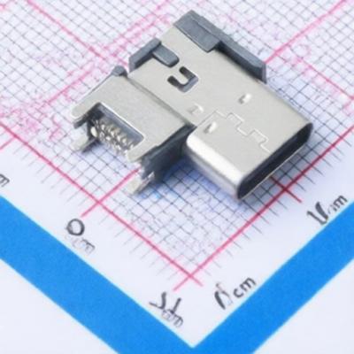 China Durable 16 Pin Type C Connector Side Surface Mount HC-TYPE-C-16P-FLS7.2-5A-11 with 5A Current Rating for sale