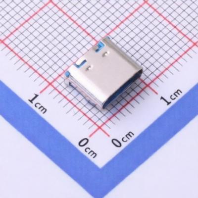 China HCTL HC TYPE C 16P 01A L Type C connector top mount single row board mount with posts blue rubber core for sale