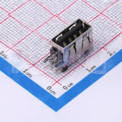 China USB AF10.0 Side Insert Flat Connector with Electrical Performance HDGC USB-ZD-103DIP Black Rubber PBT for sale