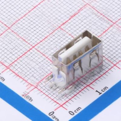 China Durable USB AF10.0 Side Insertion Flat Port Connector HDGC USB-ZD-101DIP with White Glue PBT Material for sale
