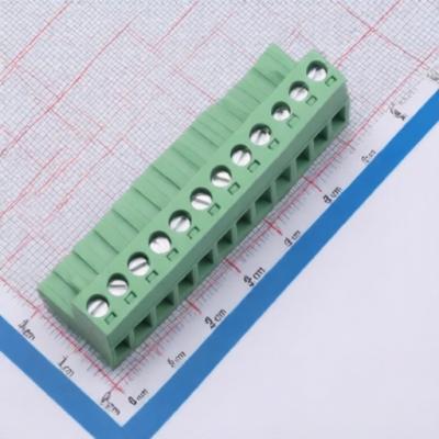 China electrical terminal block Hong Cheng HC-JXDZK-5.08-12P-A featuring phosphor bronze contacts and green PA66 base for sale