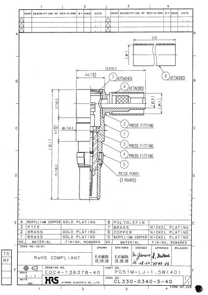 Quality electronic connector HRS PO51M-LJ-1.5W40 suitable for industrial applications and secure connections for sale