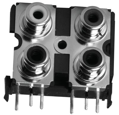 China Stacked RCA Phono Jack Connector Kycon KLP42X-61-YYWW for Computer and Multimedia Audio Applications for sale