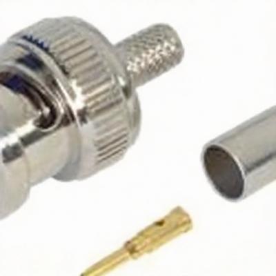 China Straight BNC Plug Crimp Connector Compatible with RG58 Plenum Cable Assemblies L-com BAC836A-58P Offers 50 Ohm Impedance for sale