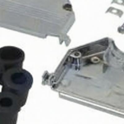 China Nickel plated die cast zinc alloy hood kit L-com SDC37AG designed for 37 pin standard and 62 pin high density D sub connectors for sale