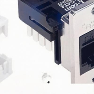 China Category 6 RJ45 Keystone Jack L-com ECF110C6-BLK Featuring 110 Punch Down and Flange Adaptor Components for sale