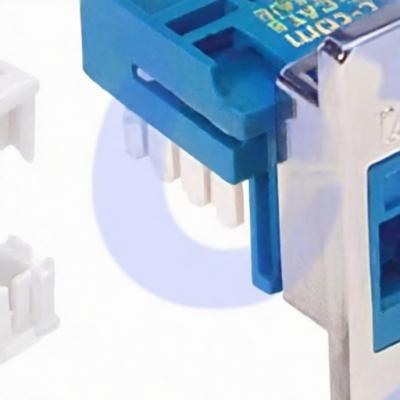 China 110 punch down terminals Category 6 RJ45 Keystone Jack with flange adaptor L-com ECF110C6-BL telecommunication module for sale