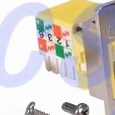 China Network Connectivity Solution with L-com ECF110C5E-YL CAT5E RJ45 110 Flange Adaptor Kit and Keystone Jack Included for sale