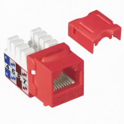 China RJ45 110 Cat5e Modular Jack Panel Mount IDC Punch Down Terminals L-com MJS110C5E-RD Connector for sale
