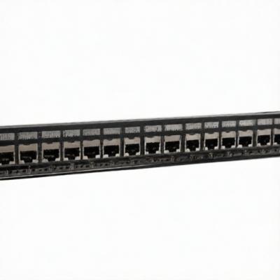 China Shielded CAT 5e RJ45 Feed-Thru Couplers 24 Port 1U Rack Panel L-com PR175-SC5E-24-CM Network Patch Panel for sale