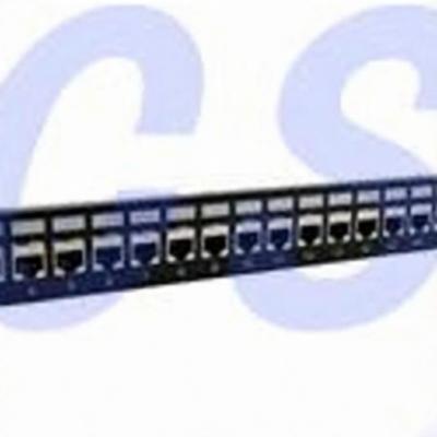 China 24 port CAT 6A RJ45 shielded feed thru coupler rack panel L-com PR175-SC6A-24-CM for cabling systems for sale