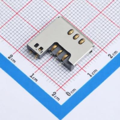 China SIM Card Connector MUP C7027-02 Normally Open Without Post Type Featuring Long Shell Design for sale